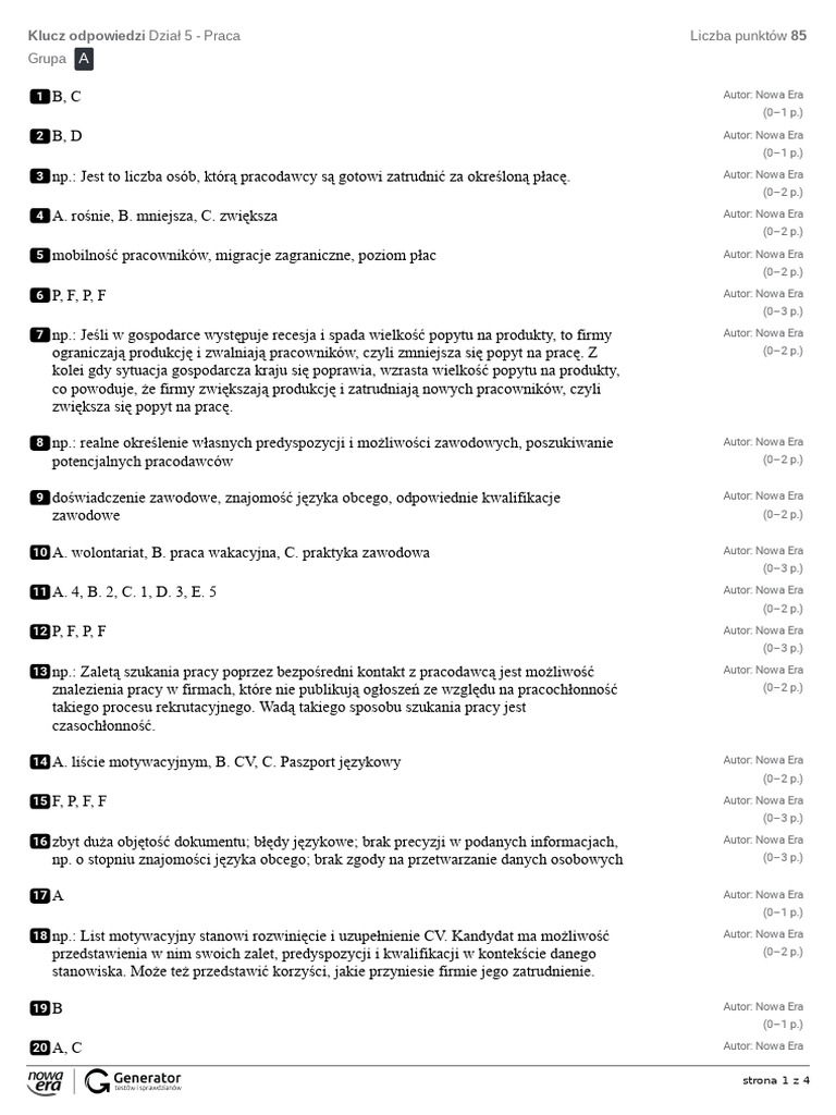 Klucz Odpowiedzi | PDF