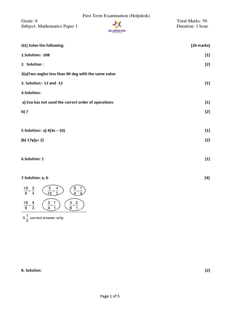 04 - CAIE8 - Mathematics - T1 - Paper 1 - HD | PDF | Mathematics
