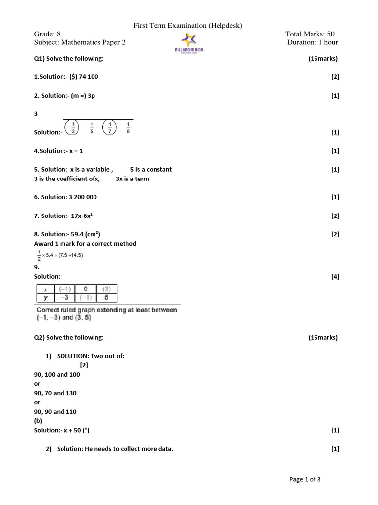 Grade 8 Math Exam Paper 2 | PDF | Circle | Elementary Geometry