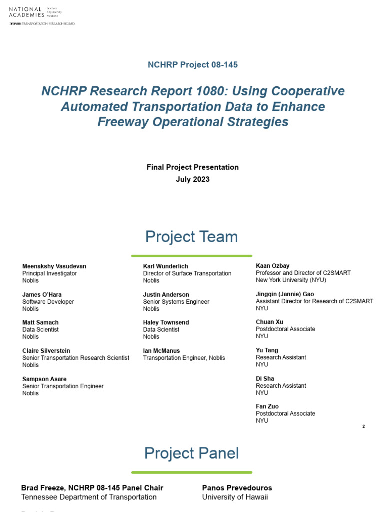 NCHRPRep1080 Presentation | PDF | Interchange (Road) | Traffic