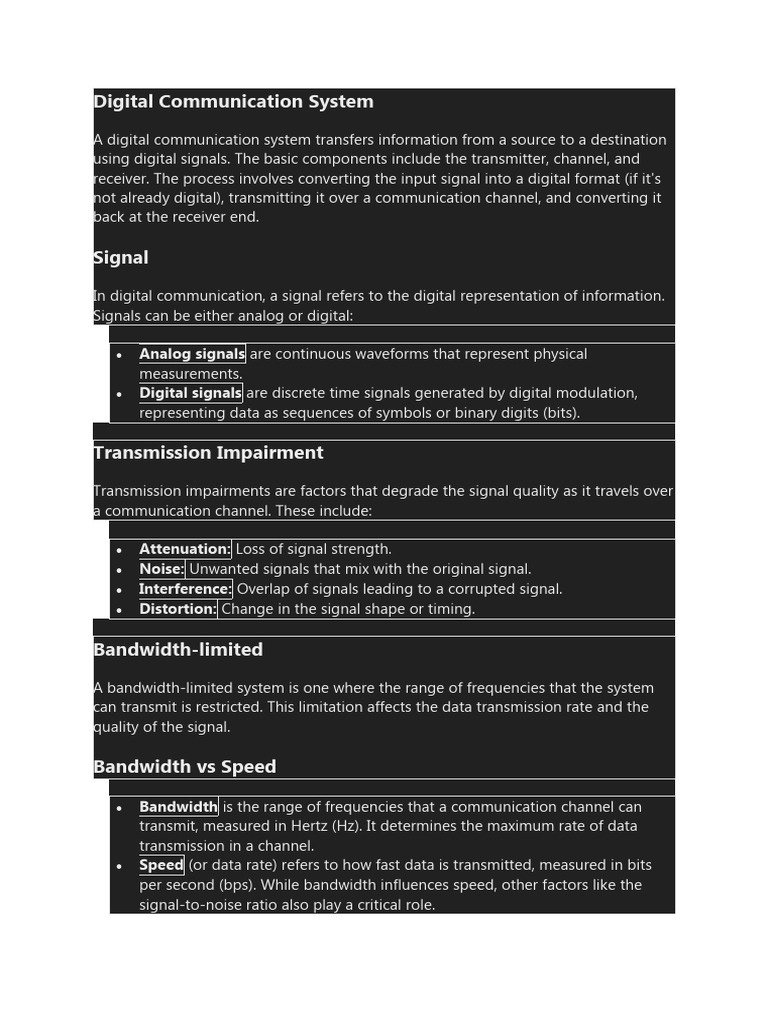 Digital Communication System | PDF | Computer Network | Network Switch