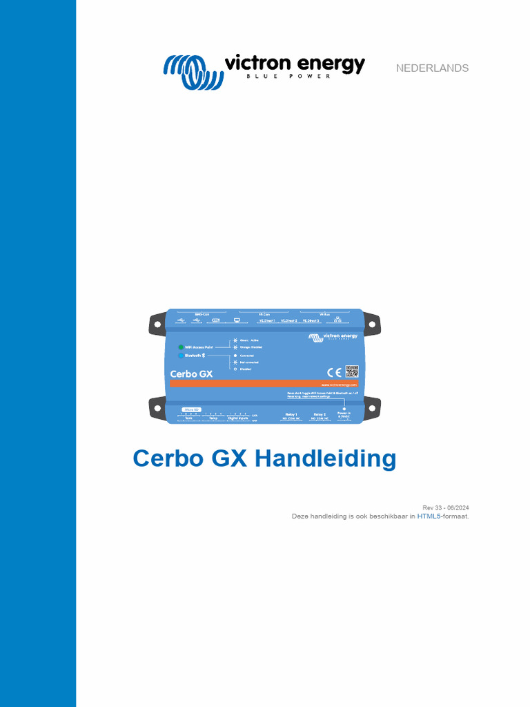 Victron Energy140558-CCGX Venus GX Cerbo GX Cerbo-S GX Manual-PDF-nl | PDF