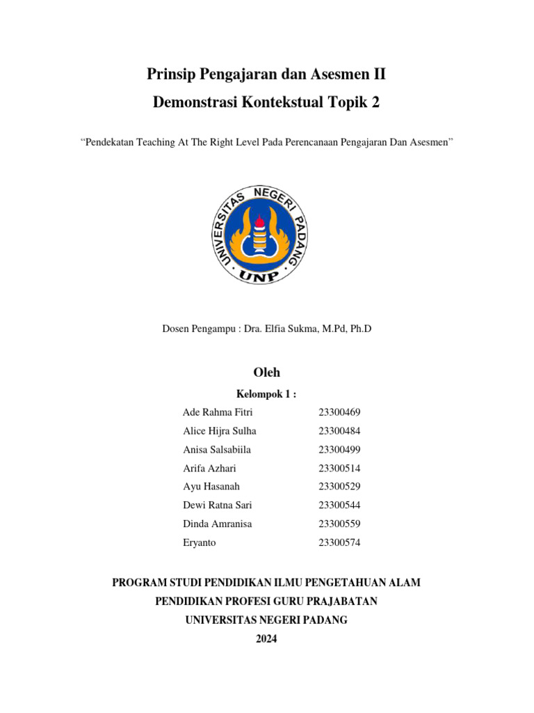 Ayu Hasanah - Demontrasi Kontekstual - TP 2 - PPAE II | PDF