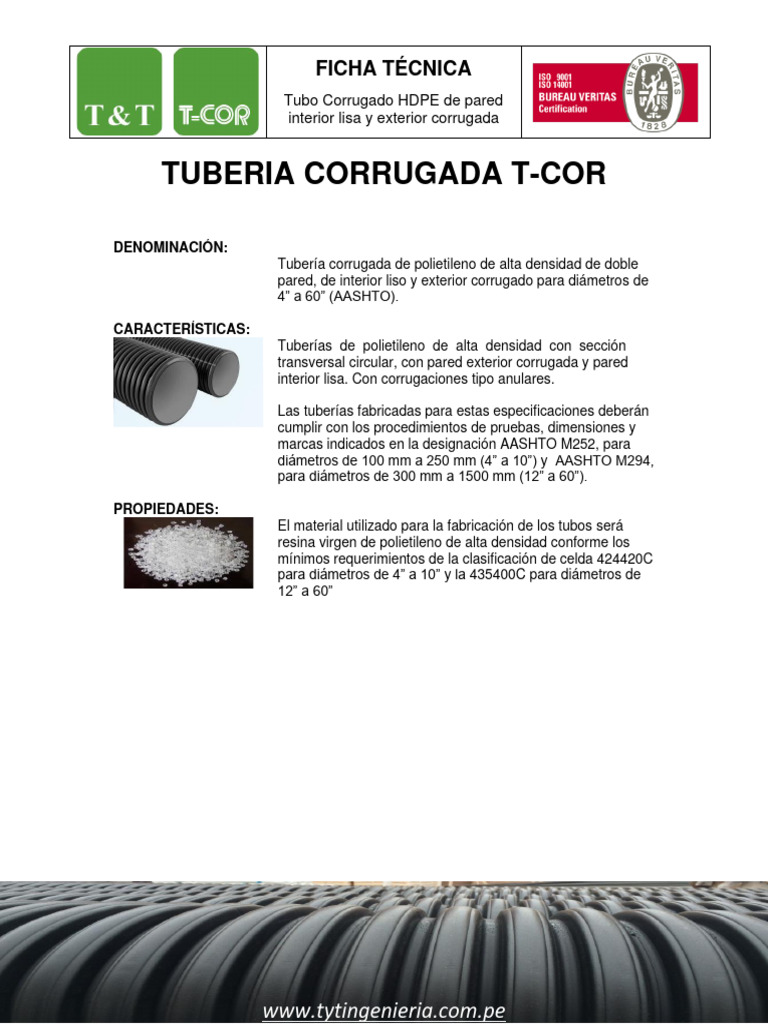 T-COR Estandar | PDF | Tubería (transporte de fluidos) | Materiales