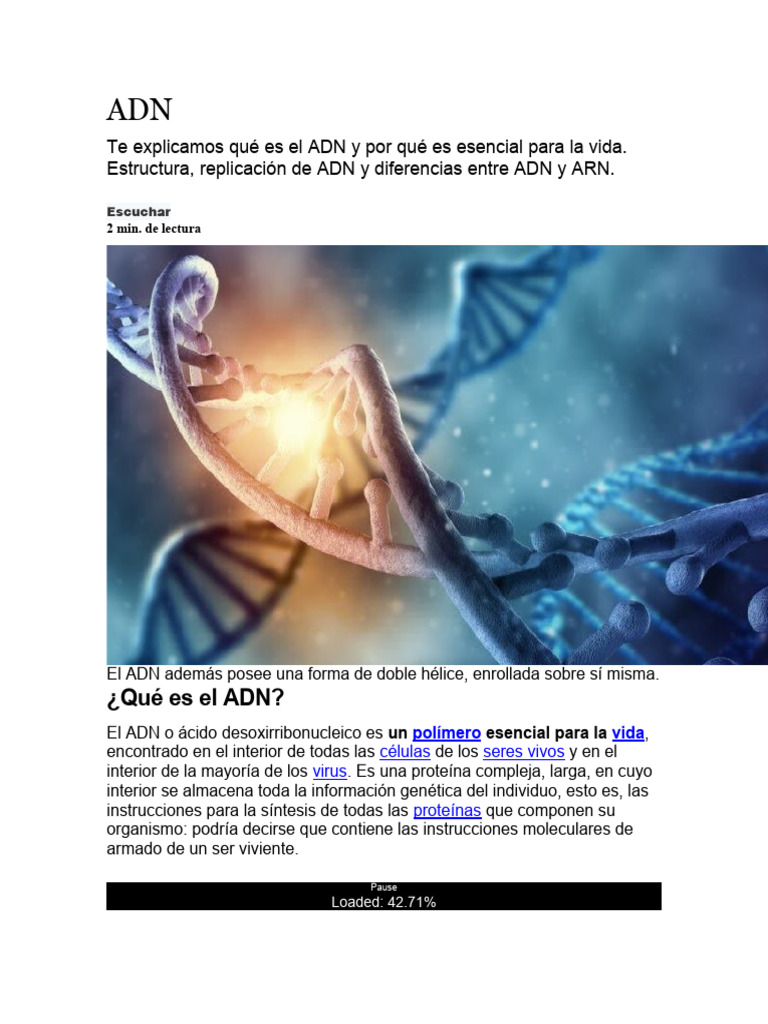 ¿Qué Es El ADN? | PDF | Adn | Organismos