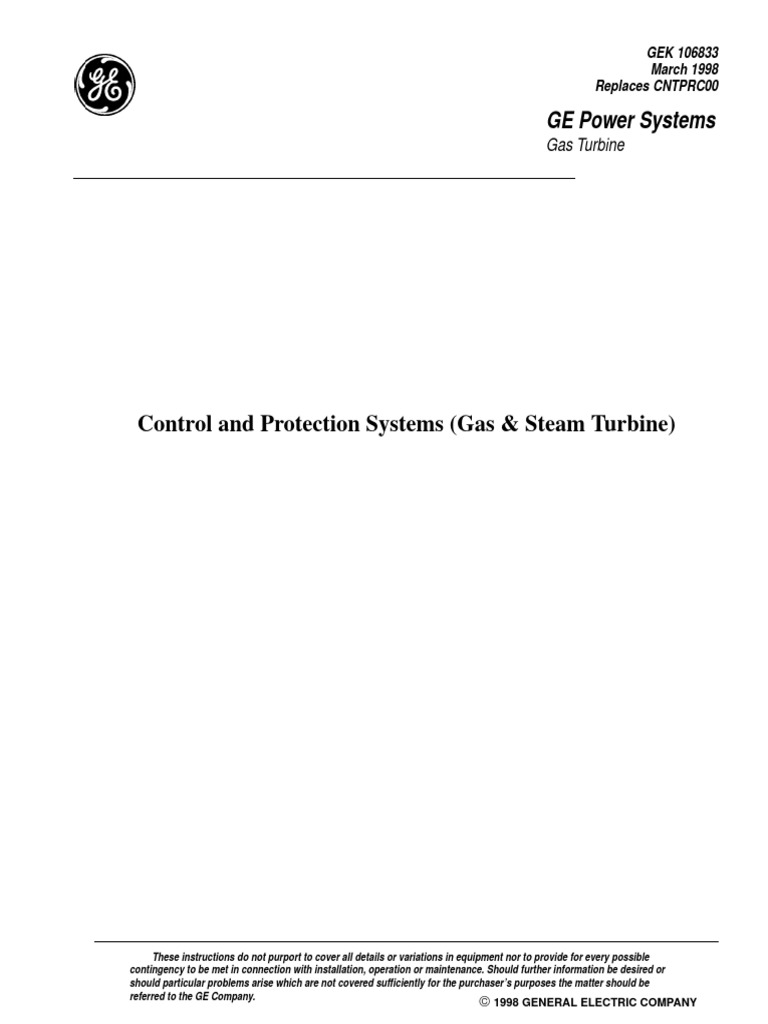 Control and Protection Systems (Gas & Steam Turbine) | PDF | Relay ...