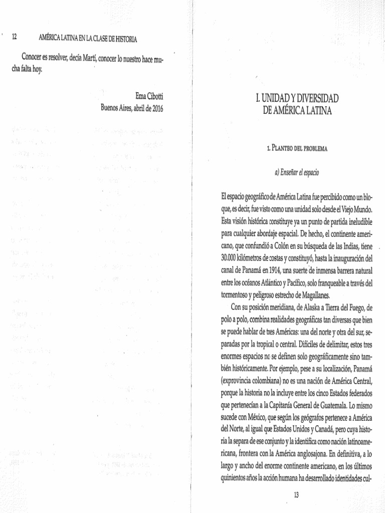 America Latina en La Clase de Historia Ema Cibotti | PDF