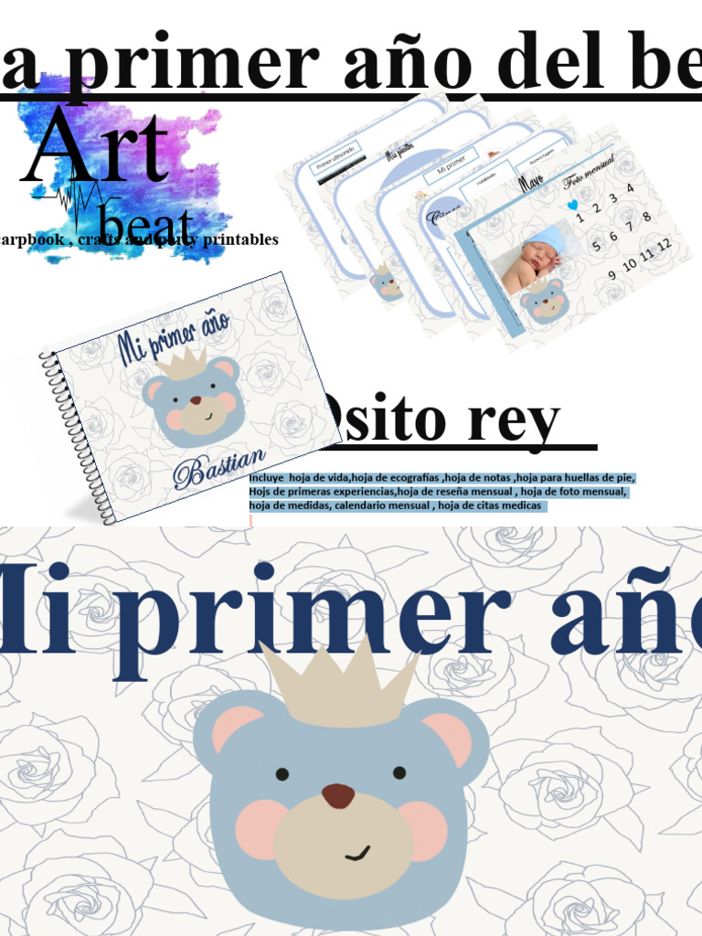 Primer Año con Osito Rey Azul | PDF