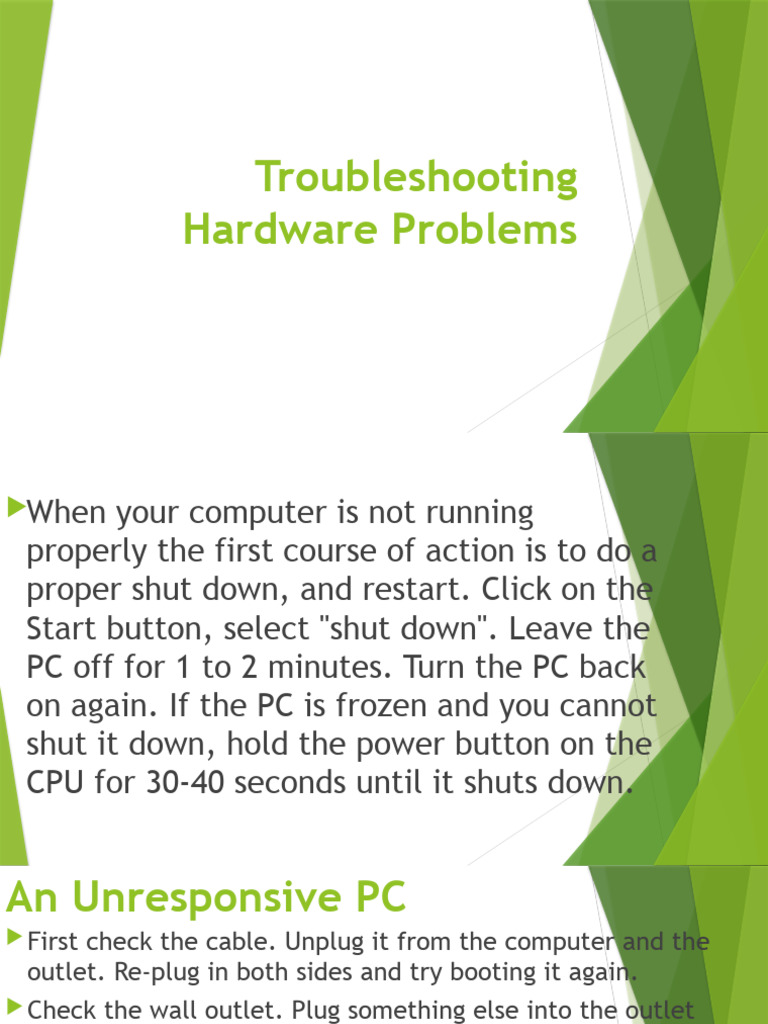 Troubleshooting Hardware Problems | PDF | Bios | Computer Hardware