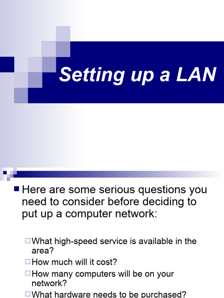 Setting Up A LAN | PDF | Ip Address | Computer Network