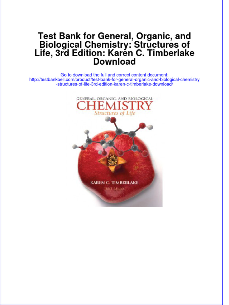 Test Bank For General, Organic, and Biological Chemistry: Structures of ...