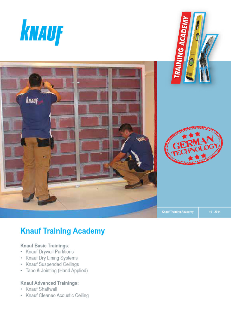 Knauf Training Manual 2015 | PDF | Drywall | Wall