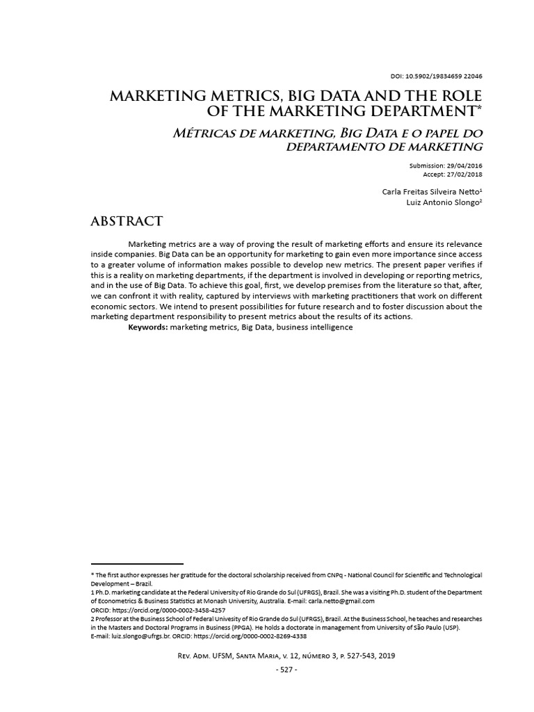 Marketing Metrics and Big Data Insights | PDF | Customer Relationship ...