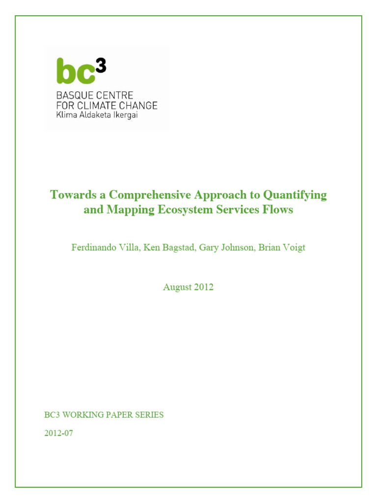 Towards A Comprehensive Approach To Quantifying And Mapping Ecosystem