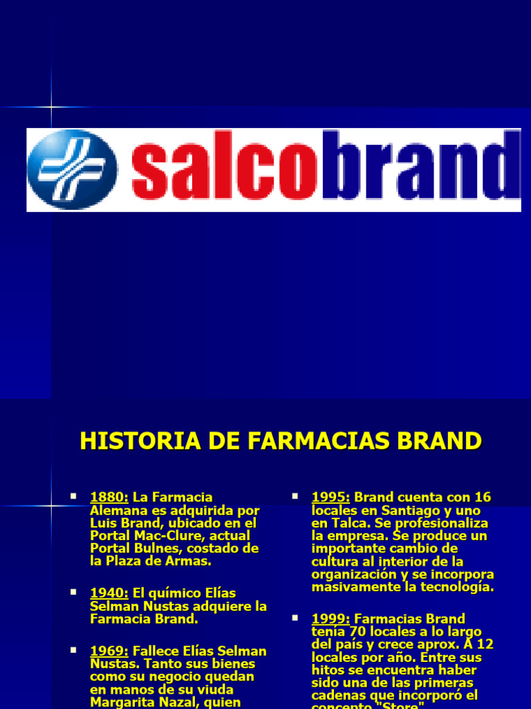 Historia de Farmacias Brand y Salco | PDF | Farmacia