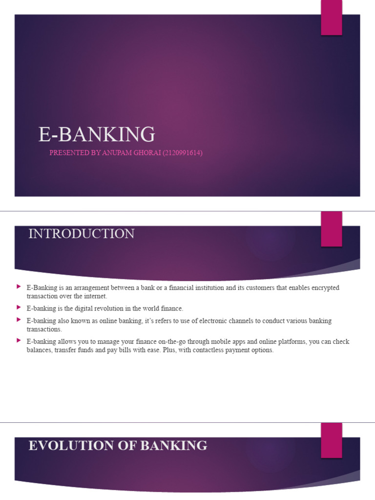 E Banking | PDF | Online Banking | Banks & Banking