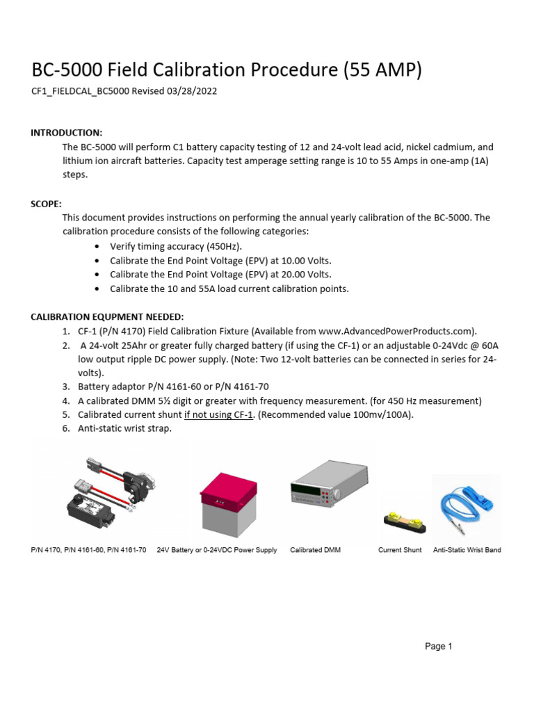 BC-5000 55A Field Calibration Procedure | PDF | Power Supply | Electric ...