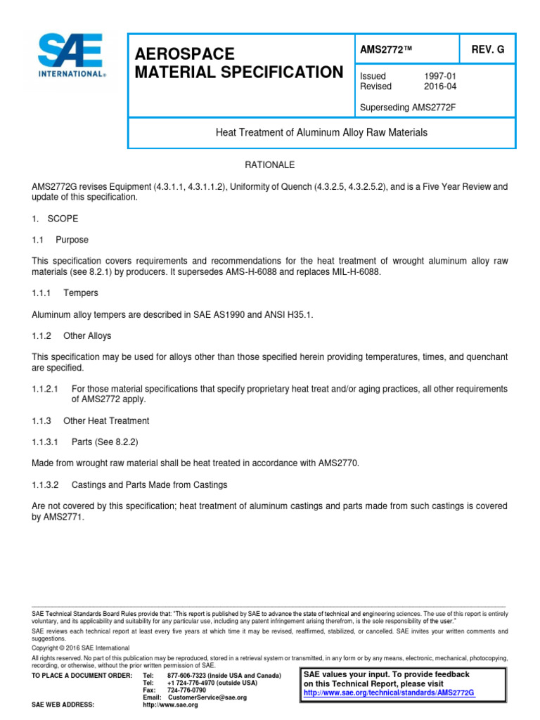 Sae Ams2772g-2016 | PDF | Heat Treating | Metallurgy