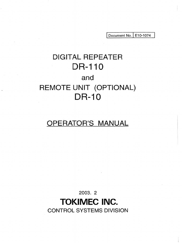 Digital Repear and Remote Unit | PDF