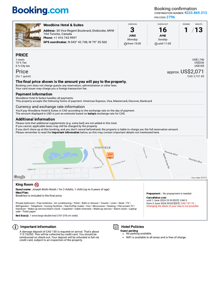 Joseph Brefo Nsiah - Booking - Com - Confirmation | PDF | Payments ...