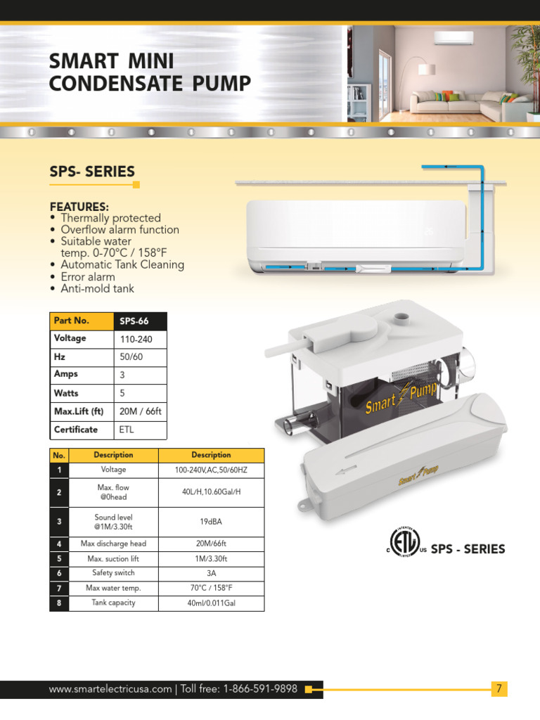 Smart Mini Condensate Pump SPS Series | PDF | Technology & Engineering