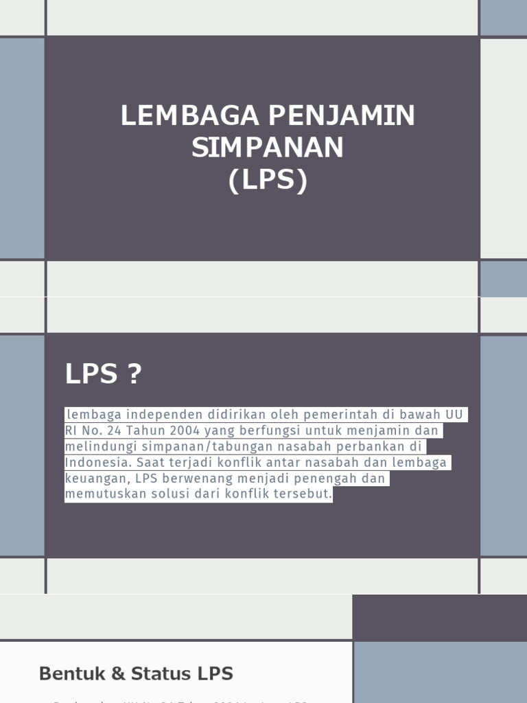 LPS: Penjamin Simpanan Bank Indonesia | PDF