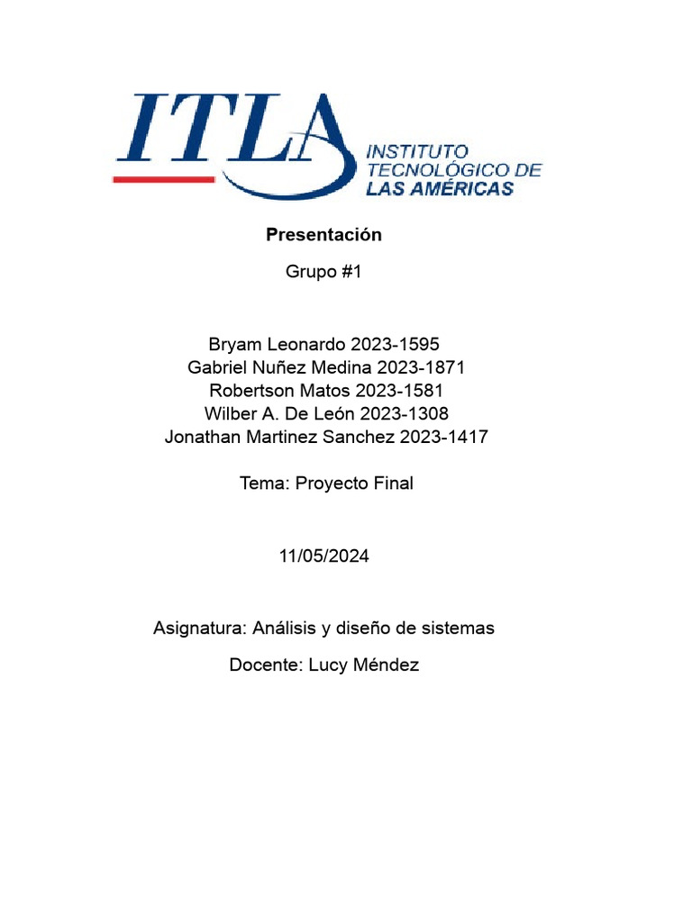 Proyecto Final Ads Grupo #1 | PDF | Cuestionario | Business