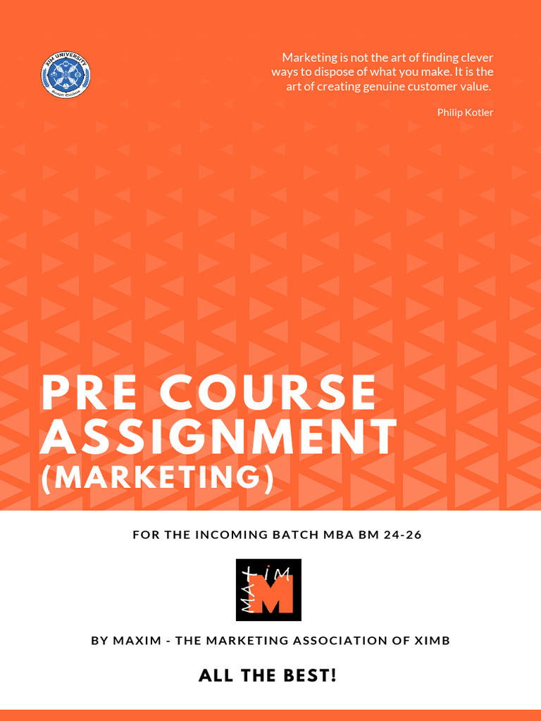 Pre Course Assignment - Marketing (MAXIM) | PDF | Brand | Retail