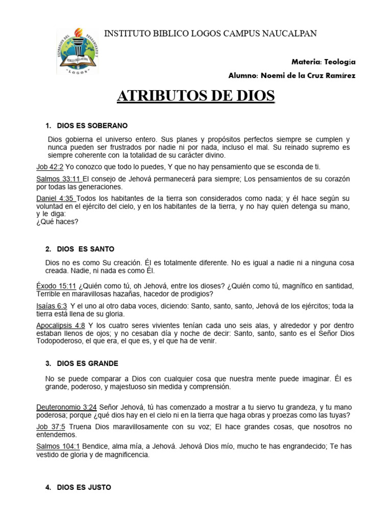 Atributos de Dios | PDF | Dios | Salmos
