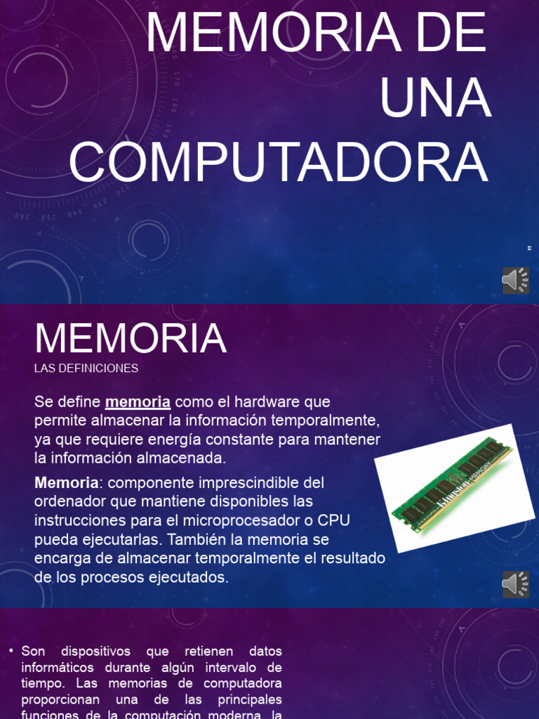 Memoria | PDF | Almacenamiento de datos de la computadora | Caché ...