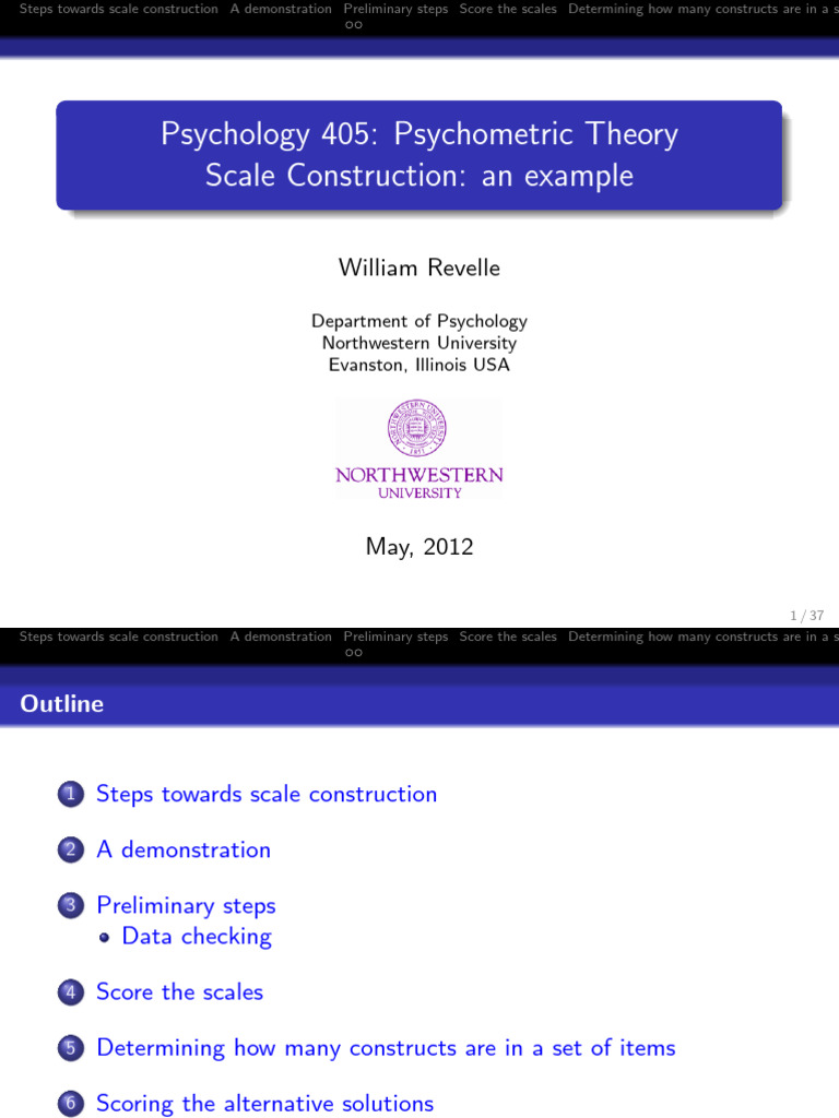 Scale Construction | PDF | Factor Analysis