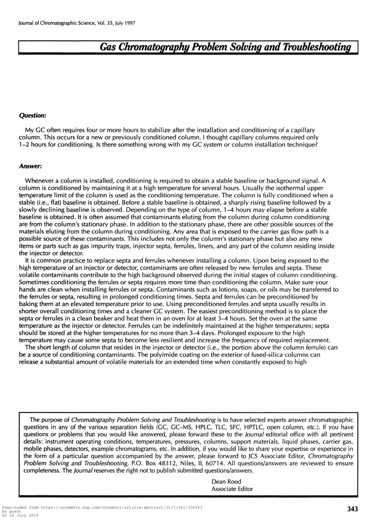 Gas Chromatography Problem Solving And Troubleshooting Pdf Chromatography Analytical Chemistry