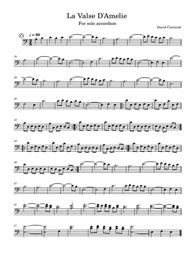 La - Valse - Damlie - Cello Solo | PDF