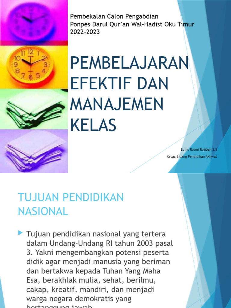 Pembelajaran Efektif Dan Pengelolaan Kelas | PDF | Karier & Perkembangan | Pengembangan Diri