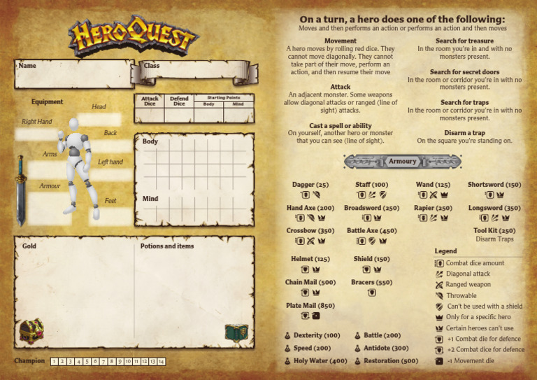Character Sheet - Hero Info v1 | PDF