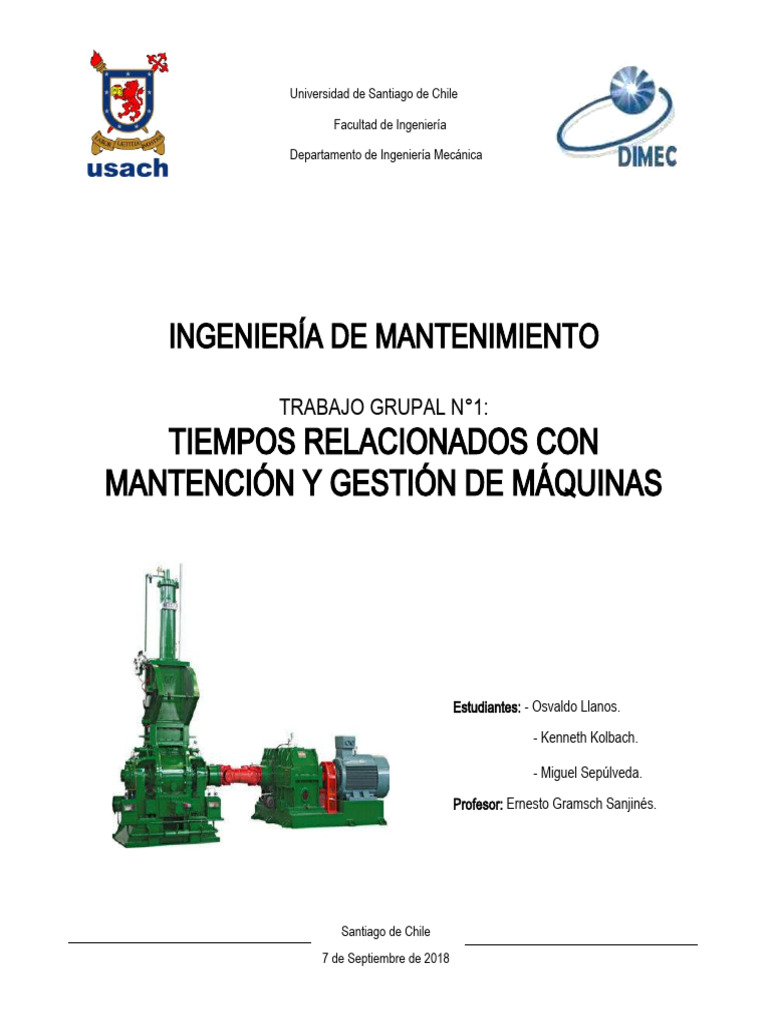 Trabajo de Tiempos (Osvaldo Llanos, Kenneth Kolbach, Miguel Sepúlveda ...