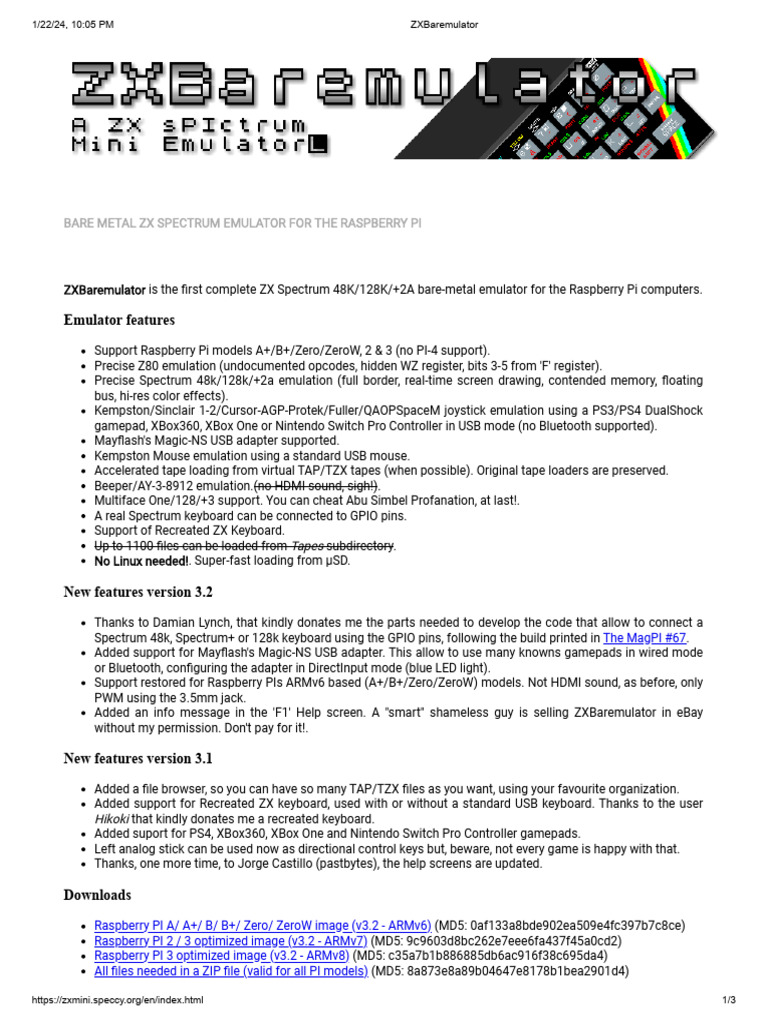 ZXBaremulator | PDF | Raspberry Pi | Computer Keyboard