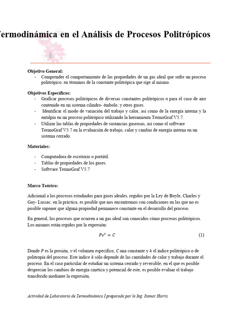 Guía de Laboratorio N°6 TermoGraf V5.7 Termodinámica I | PDF | Gases ...