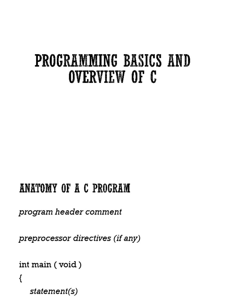 5-programming-basics-and-overview-of-c | PDF | Integer (Computer ... 5-programming-basics-and-overview-of-c | PDF | Integer (Computer ...
