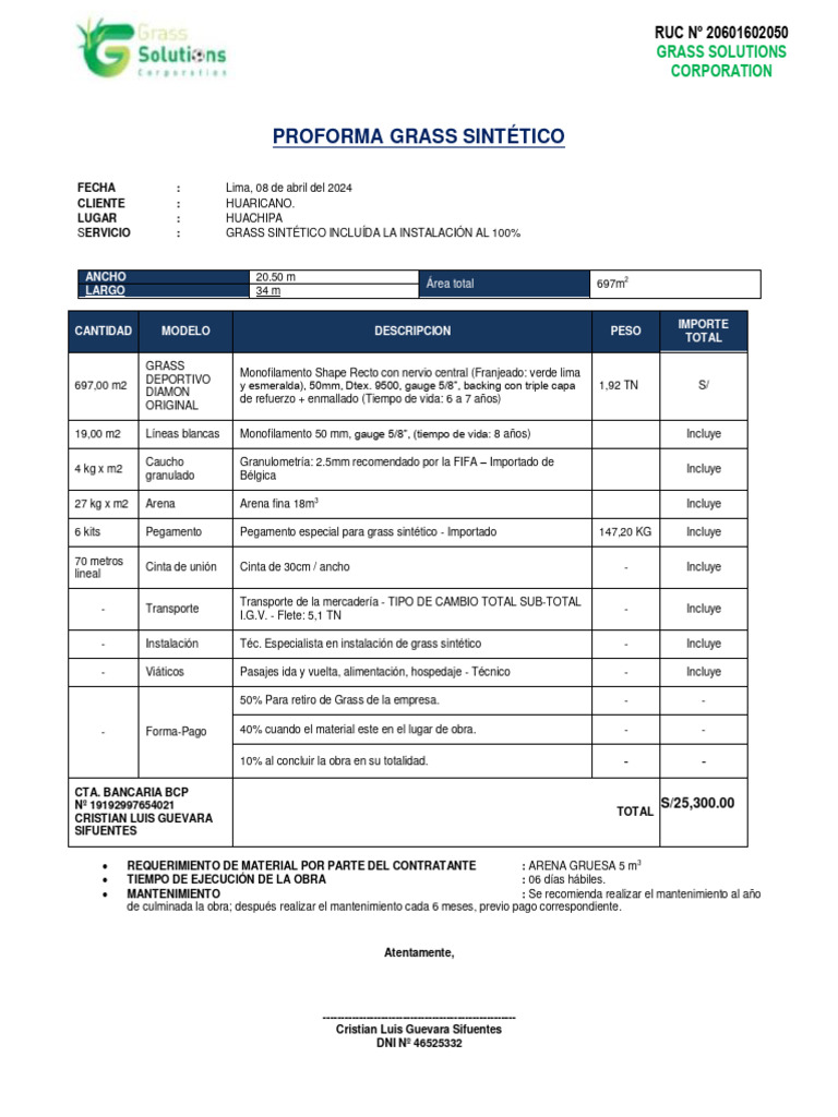Proforma Grass PDF | PDF