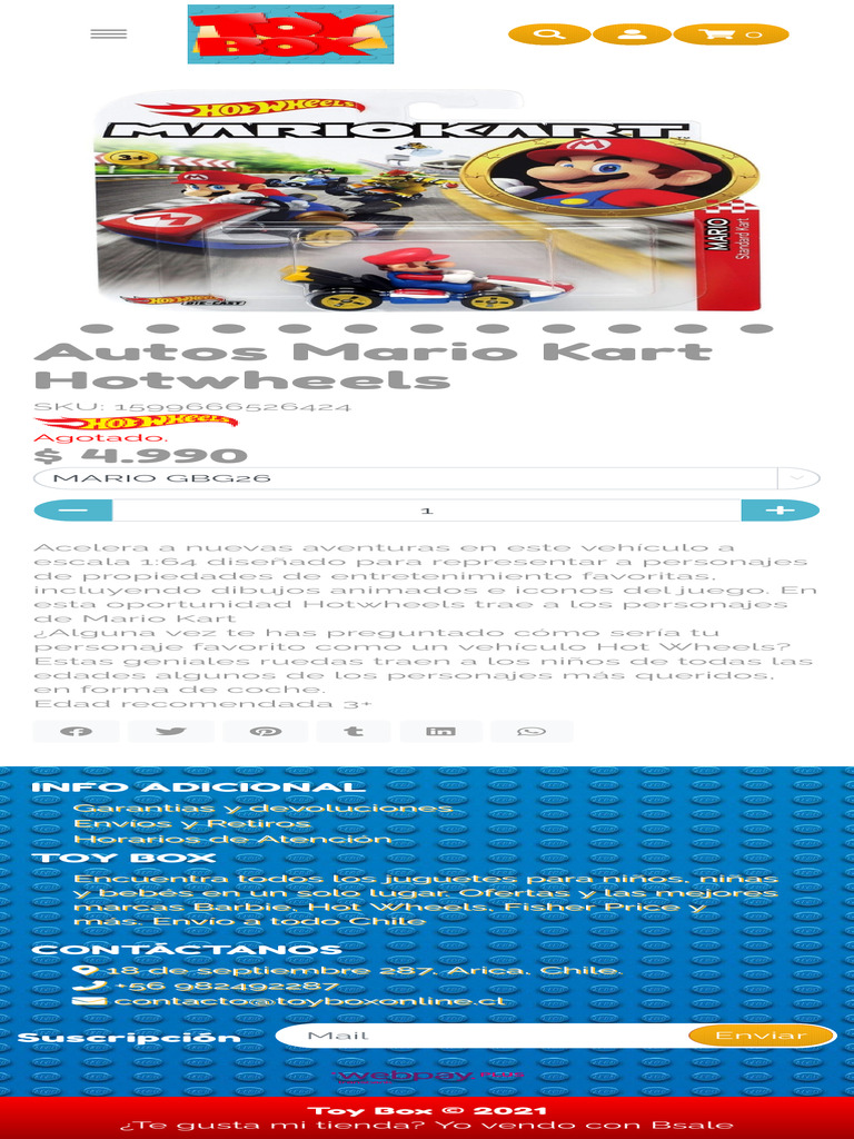 Autos Mario Kart Hotwheels Toy Box | PDF