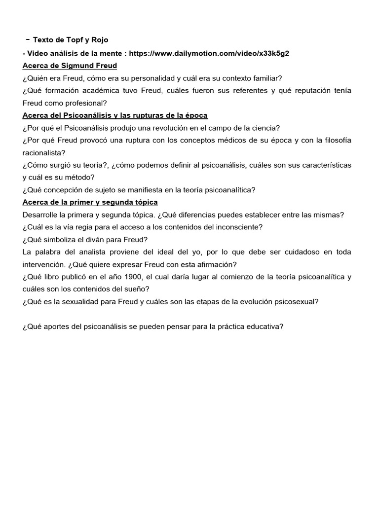 Preguntas Guias para El Texto de Topf y Rojo | PDF