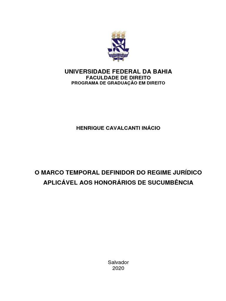 Henrique Cavalcanti Inácio - O Marco Temporal Definidor Do Regime ...