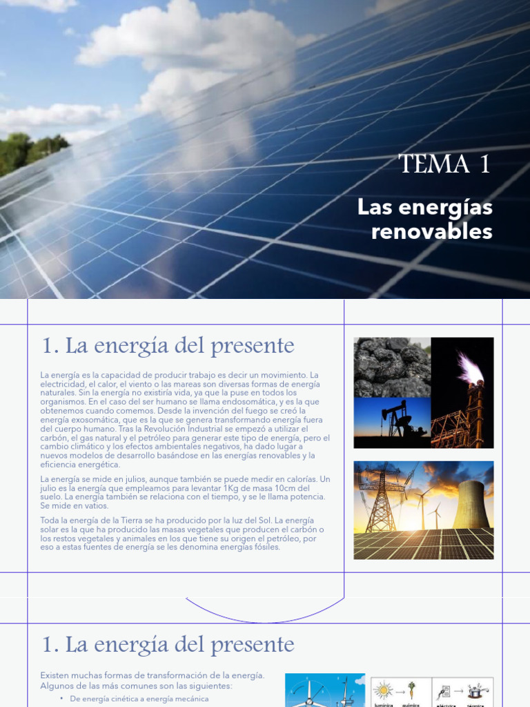 Tema_1___Las_energias_renovables | Descargar gratis PDF | Energía renovable | Gases de efecto ...