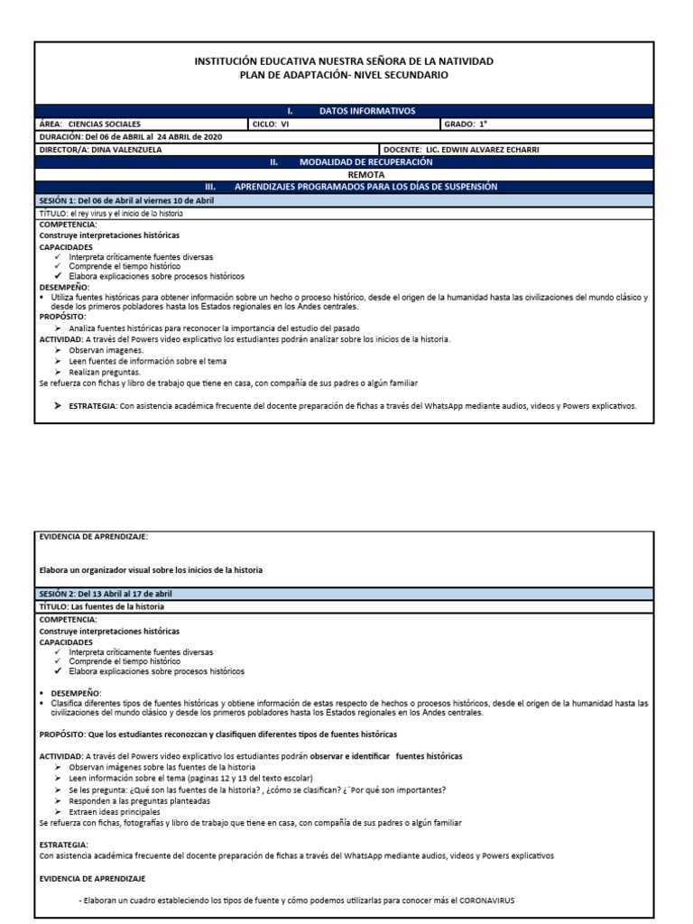 Formato Virtual CCSS 1° | PDF | Modificación de comportamiento | Cognición
