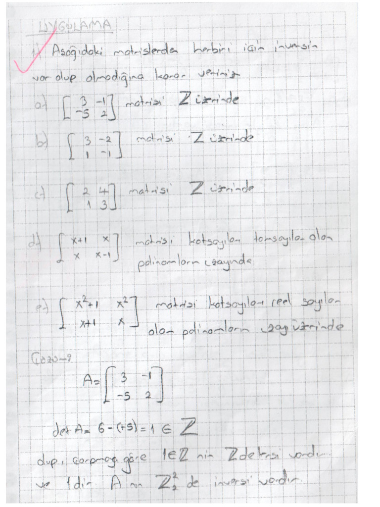 Lineer Cebir 2 - 10.uygulama-25.04.2014 | PDF