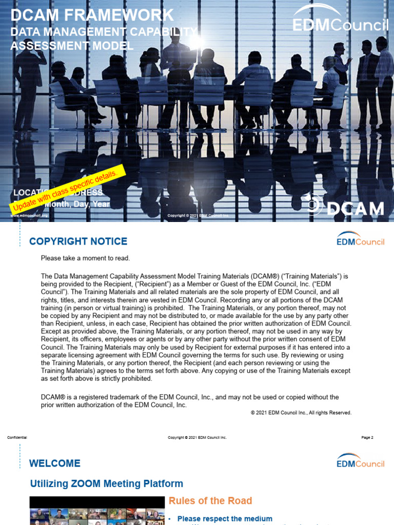 DCAM Framework Training - Opening Presentation - v3.3.1 - MASTER | PDF ...