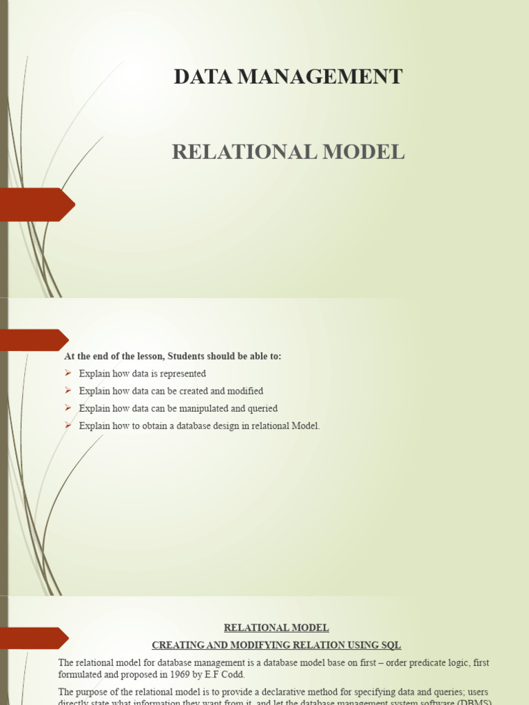 Relational Model 1 | PDF | Relational Database | Databases