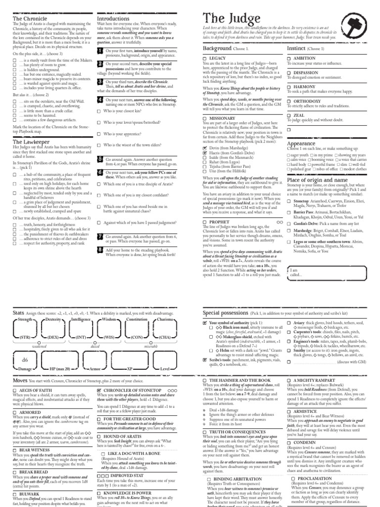 Stonetop Playbook - The Judge | PDF