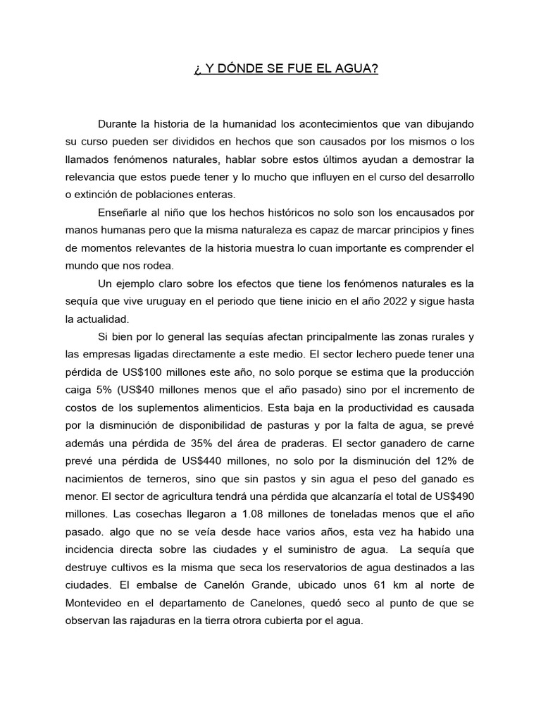 Impacto de la sequía en Uruguay 2023 | PDF | Agua | Sequía